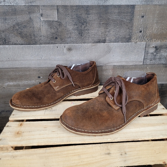 Clarks | Shoes | Clarks Brown Suede Gum Sole Mens Laceup Dress Shoes ...